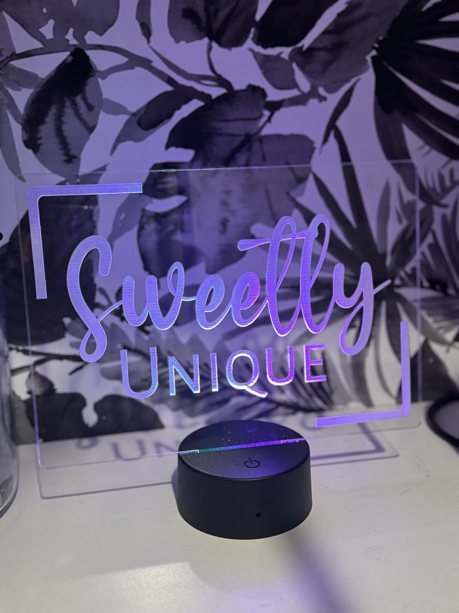 Light up Logo Display Sign – Sweetly Unique Boutique LLC