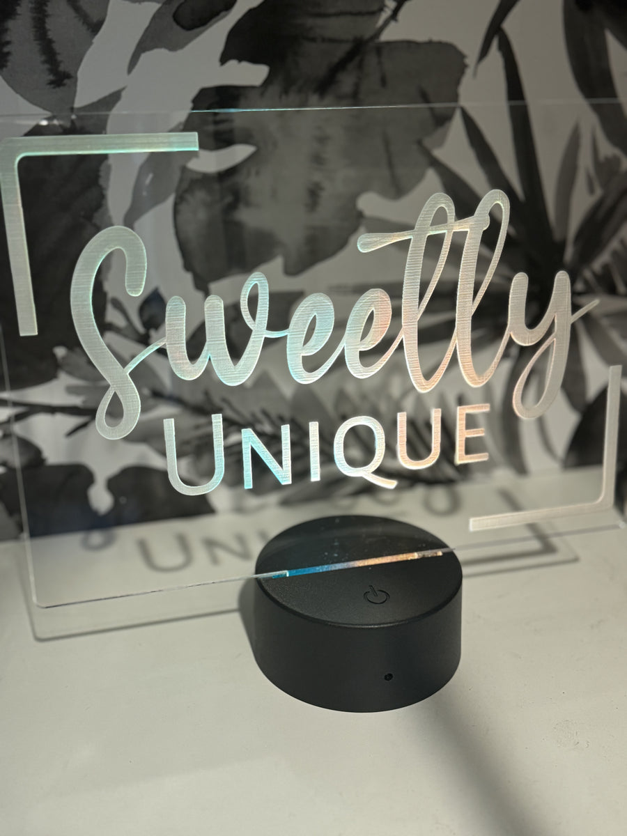 Light up Logo Display Sign – Sweetly Unique Boutique LLC